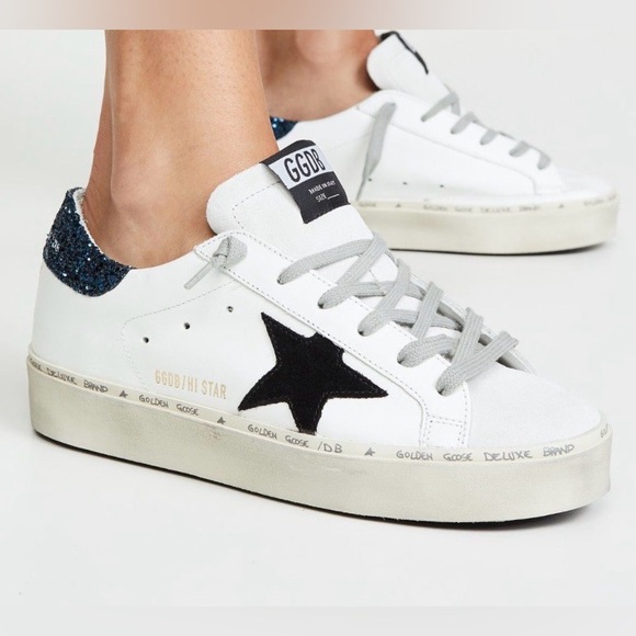 Golden Goose | Shoes | Golden Goose Hi Star Platform White Sneakers ...